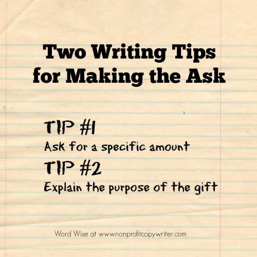 Two Writing Tips for Making the Ask